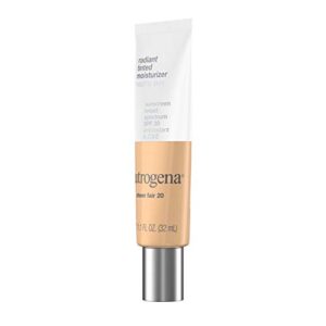 Neutrogena Healthy Skin Radiant Tinted Facial Moisturizer with Broad Spectrum SPF 30 Sunscreen Vitamins A, C, & E, Lightweight, Sheer, & Oil-Free Coverage, Sheer Fair 20, 1.1 fl. oz