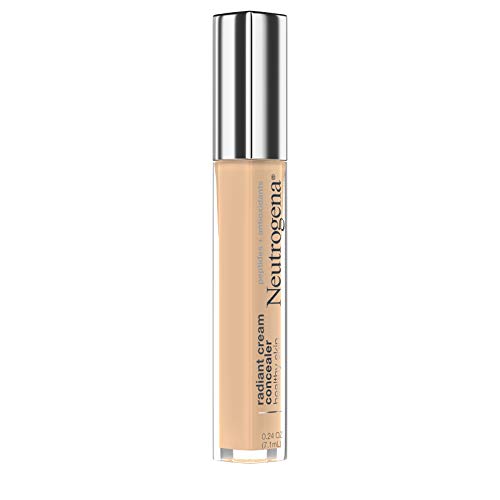 Neutrogena Healthy Skin Radiant Brightening Cream Concealer with Peptides & Vitamin E Antioxidant,Lightweight Perfecting Concealer,Non-Comedogenic,Bisque Light/Medium 02 neutral undertones,0.24 oz