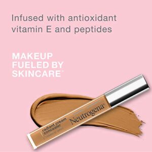 Neutrogena Healthy Skin Radiant Brightening Cream Concealer with Peptides & Vitamin E Antioxidant,Lightweight Perfecting Concealer,Non-Comedogenic,Bisque Light/Medium 02 neutral undertones,0.24 oz