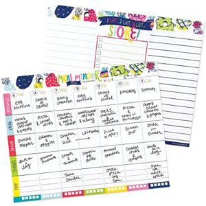 meal planner pad 52-week menu notepad daily planning meals breakfast lunch dinner tracker 8x10 inch tear-off grocery list + bonus dry erase menu board