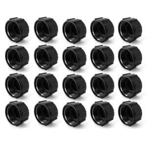 alkarama 20 pack plastic hose caps for garden hose, garden hose female end fitting cap set standard 3/4 inch ght