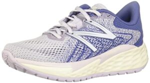 new balance women's fresh foam evare v1 running shoe, thistle/magnetic blue, 8