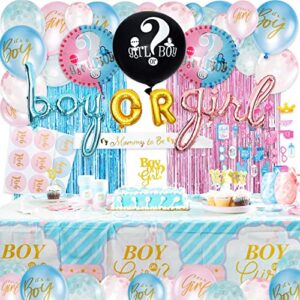 smirly gender reveal decorations set - baby gender reveal party supplies, gender reveal party decorations, baby gender reveal ideas, gender reveal balloons boy or girl gender reveal party supplies kit