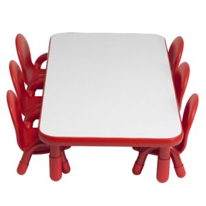 Angeles BaseLine Toddler Table & 6 Chairs Set, Daycare Seating for Toddlers, Toddler Desk & Chairs, Red