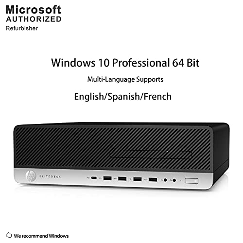 HP EliteDesk 800 G3 Small Form Factor PC, Intel Core Quad i5 6500 up to 3.6 GHz, 16GB DDR4, 1TB SSD, WiFi, BT 4.0, VGA, DP, Win 10 Pro 64-Multi-Language Support English/Spanish/French(Renewed)