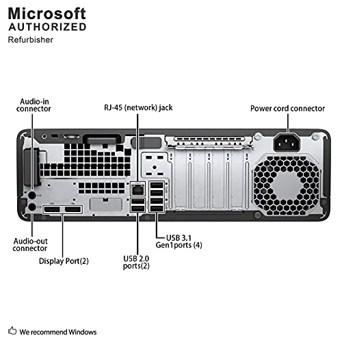 HP EliteDesk 800 G3 Small Form Factor PC, Intel Core Quad i5 6500 up to 3.6 GHz, 16GB DDR4, 1TB SSD, WiFi, BT 4.0, VGA, DP, Win 10 Pro 64-Multi-Language Support English/Spanish/French(Renewed)