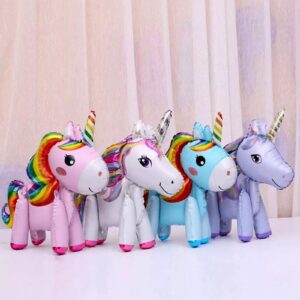 3D Unicorn Balloons for Birthday Party, Wedding, Baby Shower Decoration Supplies, Party Foil Balloon for Children Kids Gift & Toys (8 Pack)