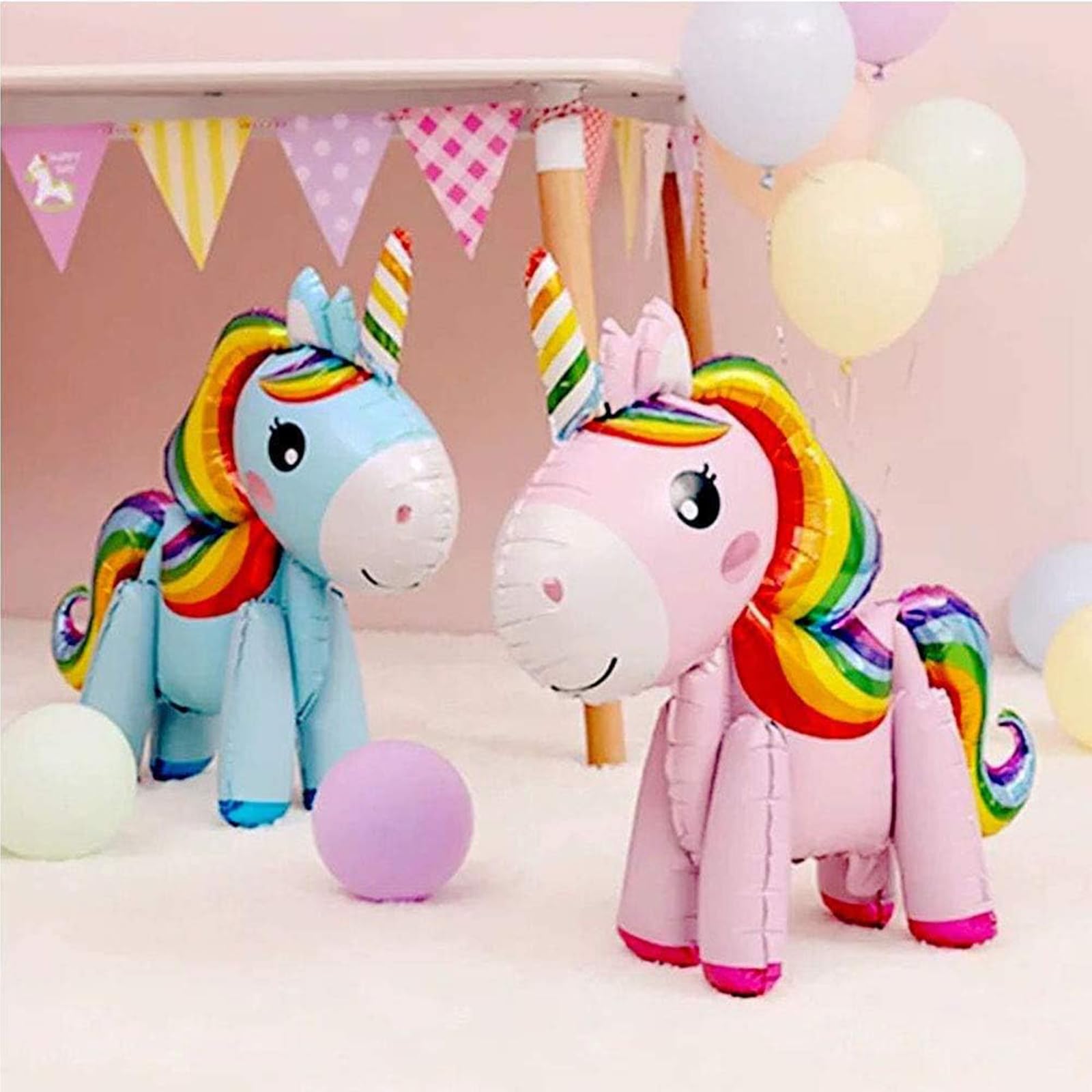 3D Unicorn Balloons for Birthday Party, Wedding, Baby Shower Decoration Supplies, Party Foil Balloon for Children Kids Gift & Toys (8 Pack)