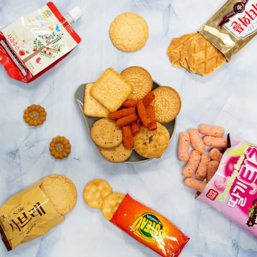 Korean Snack Box Variety Pack - 45 Count Individual Wrapped Gift Care Package Bundle Sampler Assortment Mix Candy Chips Cookies Treats for Kids Children College Students Adult