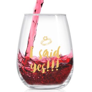 I Said Yes Wine Glass That's What She Said Beer Glass, Engagement glass Set for Him, Her, Wedding, Bridal Shower