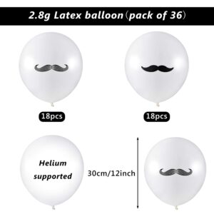 38 Pieces Moustache Black Balloons Mustache Latex Balloons Beard Foil Balloons for Baby Shower Wedding Birthday Graduation Anniversary Party Decoration Supply