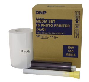 dnp idw500 printer media - 4 x 6/350 prints, bundled with our professional 2x2 passport cutter 50x50