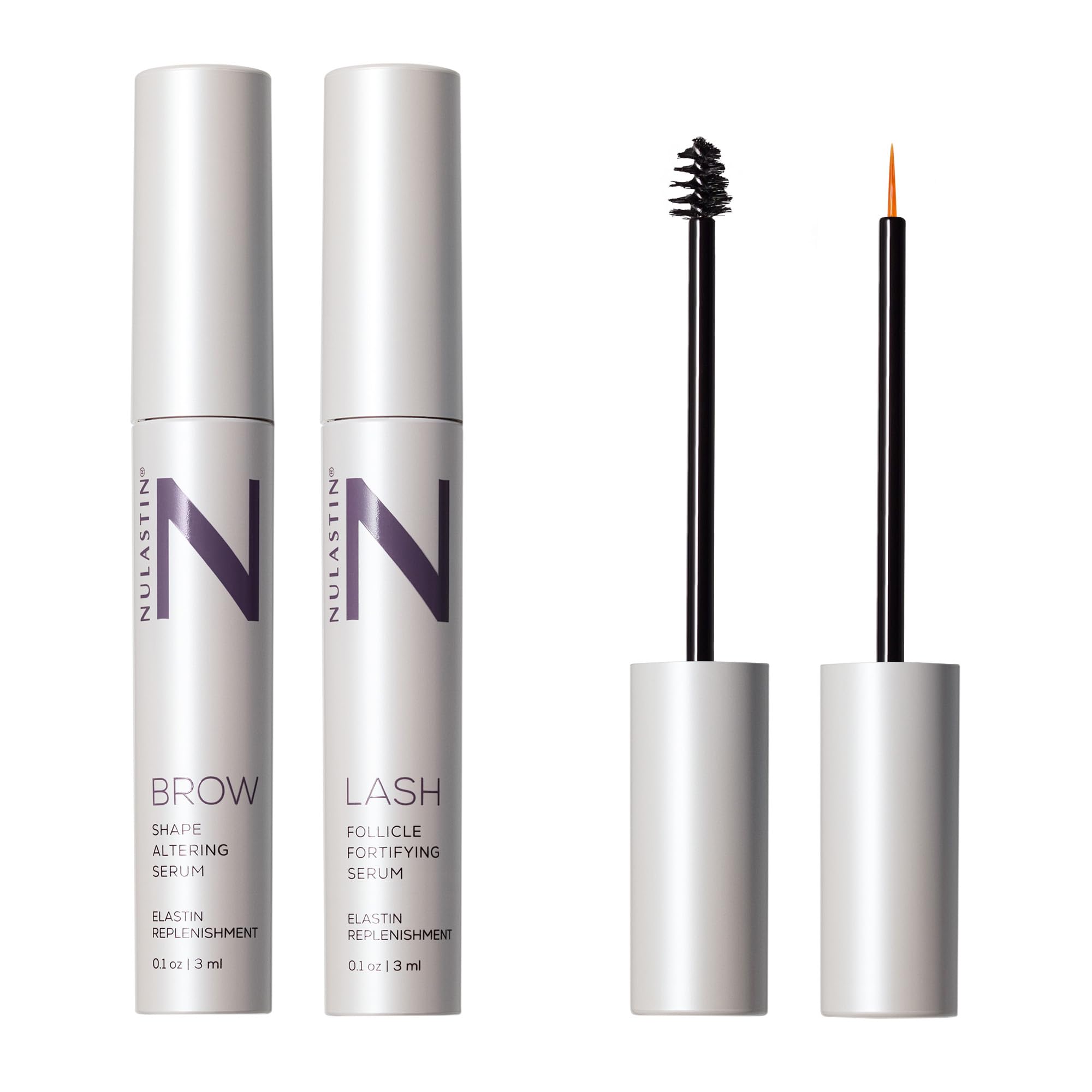 NULASTIN LASH and BROW Dual System, Eyelash & Eyebrow Boosting Serums with Elastaplex Technology, Vegan-Friendly & Cruelty-Free (2-pack, 3 ml Each)