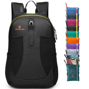 sinotron lightweight packable backpack,small foldable hiking backpack day pack for travel camping outdoor vacation (black)