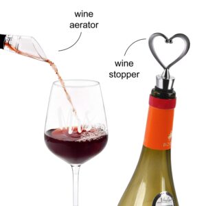 Mr and Mrs Wine Glass Set for Couple- Unique Engagement, Anniversary, Newlyweds, Wedding Gifts for Her, Bride & Groom, Bridal Shower Gifts- FREE Wine Stopper, Bottle Open, Glass Marker & Decanter