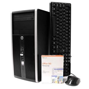 hp 6200 desktop computer tower, intel quad core i5 3.1ghz, 16gb ram, 1tb hdd, microsoft windows 10 professional, microsoft office 365 personal, dvd, keyboard, mouse, wifi, refurbished pc (renewed)