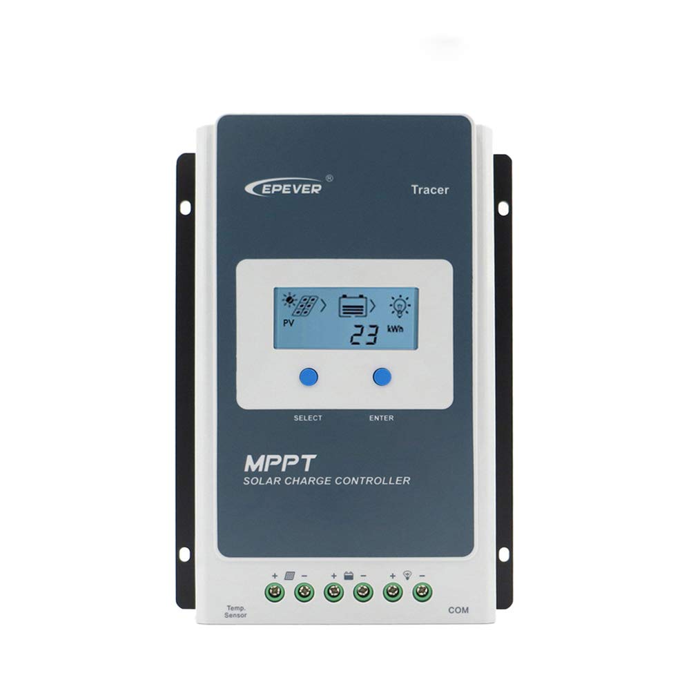 EPEVER 40A MPPT Solar Charge Controller 12/24V DC Automatically Identifying System Voltage Common Negative Grounding Compitable with Lead-Acid and Lithium Batteries