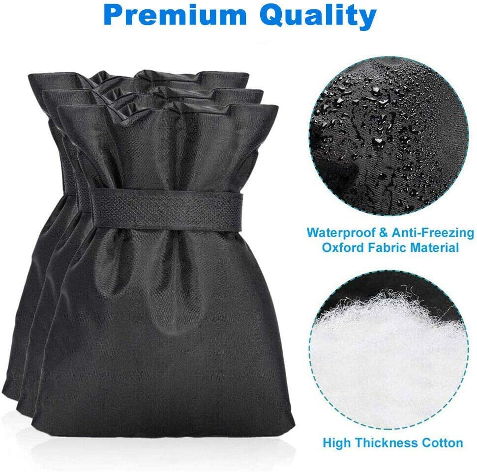 Outdoor Faucet Cover for Winter - Pro 7.1"W x 10.6"H Outdoor Water Faucet Cover Socks for Winter Freeze Protection Pipe Insulation Reusable Waterproof Insulated Spigot backflow Cover,Black