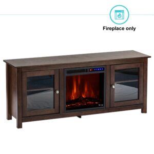 e-Flame USA Montana 19"x18" LED Electric Fireplace Stove Insert with Remote - 3D Logs and Fire (Black)