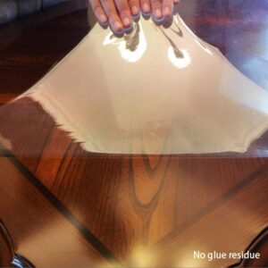 Transparent Matte Furniture Protective Film Oilproof Waterproof Heat Resistant Tabletop Cloth Adhesive Clear Stickers for Kitchen Dining Room Wood Countertop, 60Inchx16.5Feet