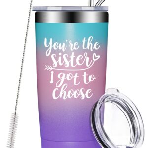 Fufandi Gifts for Best Friend - Best Friend Birthday Gifts for Women - Friendship Christmas Gifts for Female Friend - Gifts for Sister from Sister - You're the Sister I Got to Choose Tumbler