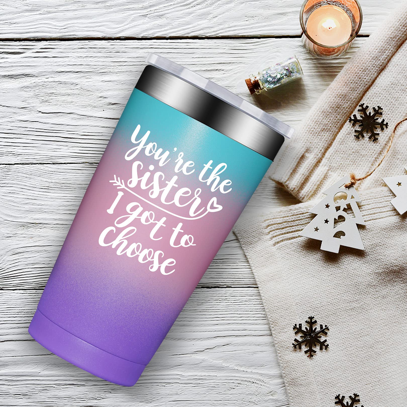 Fufandi Gifts for Best Friend - Best Friend Birthday Gifts for Women - Friendship Christmas Gifts for Female Friend - Gifts for Sister from Sister - You're the Sister I Got to Choose Tumbler