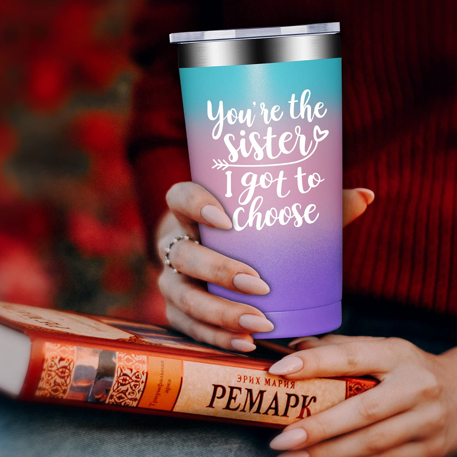 Fufandi Gifts for Best Friend - Best Friend Birthday Gifts for Women - Friendship Christmas Gifts for Female Friend - Gifts for Sister from Sister - You're the Sister I Got to Choose Tumbler