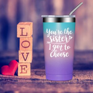 Fufandi Gifts for Best Friend - Best Friend Birthday Gifts for Women - Friendship Christmas Gifts for Female Friend - Gifts for Sister from Sister - You're the Sister I Got to Choose Tumbler