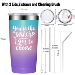 Fufandi Gifts for Best Friend - Best Friend Birthday Gifts for Women - Friendship Christmas Gifts for Female Friend - Gifts for Sister from Sister - You're the Sister I Got to Choose Tumbler