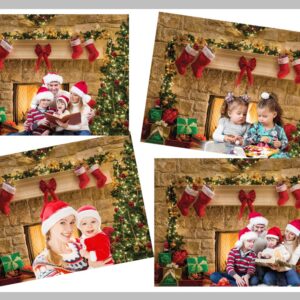 CYLYH 10x8ft Christmas Photography Backdrops Child Christmas Fireplace Decoration Background for PhotoChristmas Party Background D087