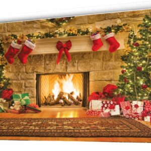 CYLYH 10x8ft Christmas Photography Backdrops Child Christmas Fireplace Decoration Background for PhotoChristmas Party Background D087