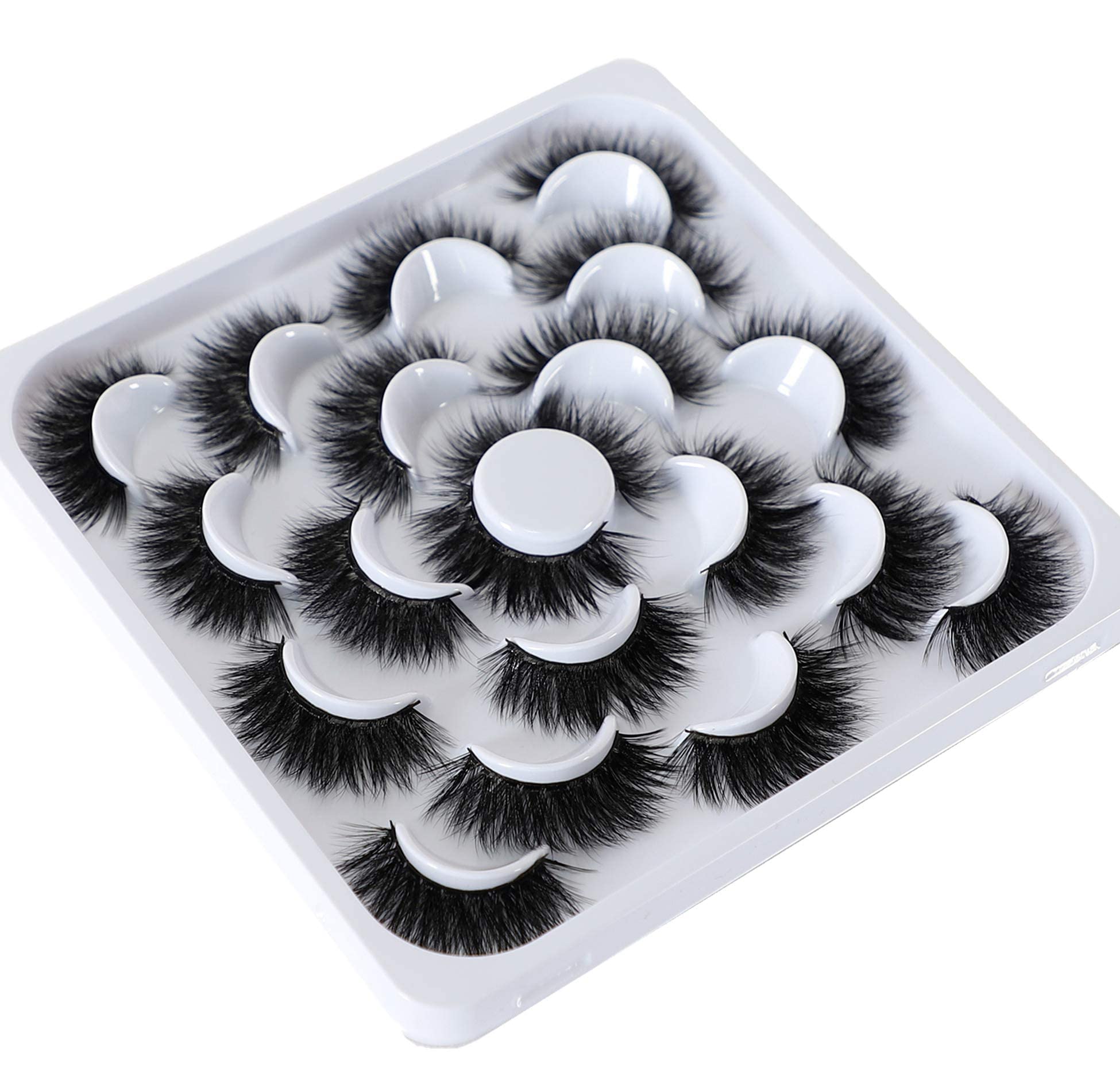 Newcally Lashes 3D Fake Eyelashes 18MM Dramatic Fluffy Faux Mink Eyelashes Pack 10 Pairs Thick Long Volume False Eye Lashes