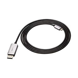 amazon basics displayport to usb-c cable, 4kx2k@60hz, aluminum housing, 6 feet, black