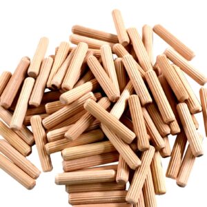 1/4" x 1-1/2" Wooden Dowel Pins - Wood Dowel Pins - White Birch Dowel Pins - Fluted Birch Wooden Dowel Pins - Fluted Wood Dowel Pins Fluted Wooden Dowel Pins Fluted Dowel Pins (100)