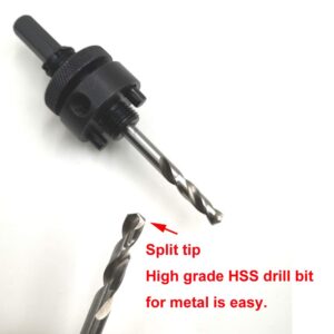 JIECHENG Bi-Metal Hole Saw Arbor Mandrel 3/8" Hex Shank with High Grade Pilot Drill bit