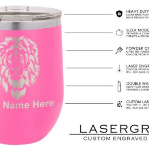 LaserGram Double Wall Stainless Steel Wine Glass Tumbler, Paramedic, Personalized Engraving Included (Pink)