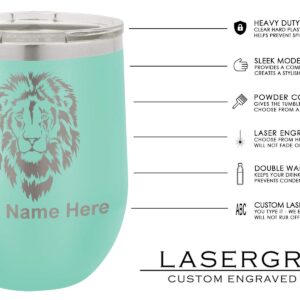 LaserGram Double Wall Stainless Steel Wine Glass Tumbler, Zodiac Sign Libra, Personalized Engraving Included (Teal)