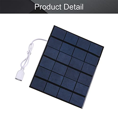 Fielect 6V 3.5W Mini Solar Panel USB Solar Panel Charger Polysilicon Solar Cells Charger for Bicycles,Mobile Phones,Power Bank,Camping Lights, 165x135mm