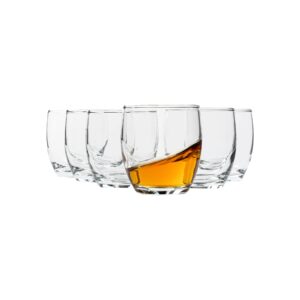 vikko 8.3 ounce drinking glasses | thick and durable glass – for water, juice, soda, or wine – dishwasher safe – set of six small clear glass tumblers – 2.9” diameter x 3.2” tall