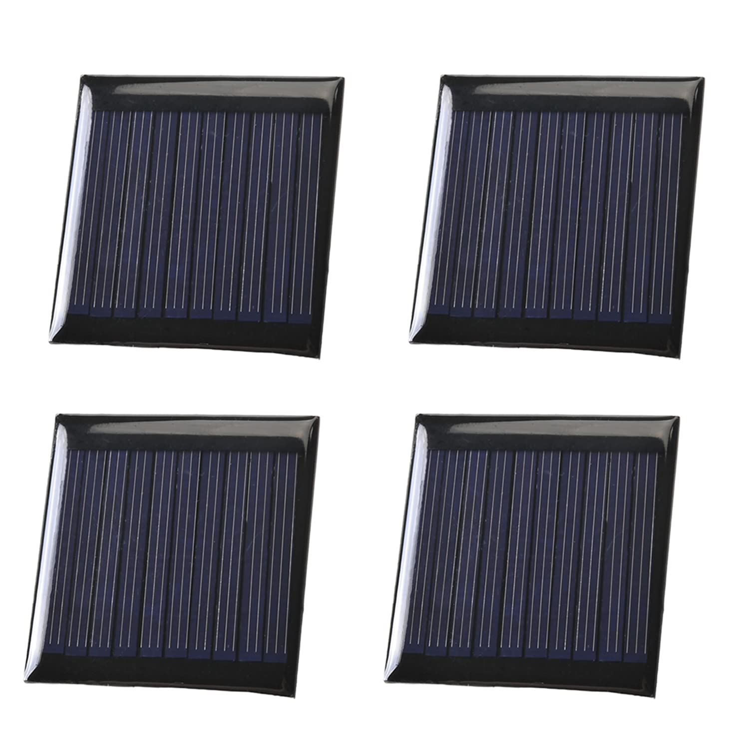 Fielect 5pcs 5V 0.25W Solar Panel Polysilicon Mini Solar Cells DIY Electric Toy Materials for Battery Power LED 50x50mm