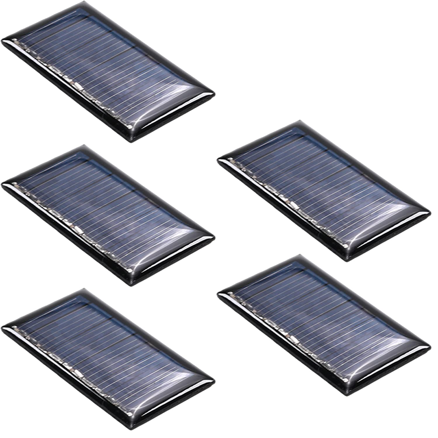 Fielect 5Pcs 5V 25mA Small Solar Panel Module Polycrystalline Mini Solar Cells for Light Toys Solar Battery Charger DIY Solar Syatem Kits 45x25mm