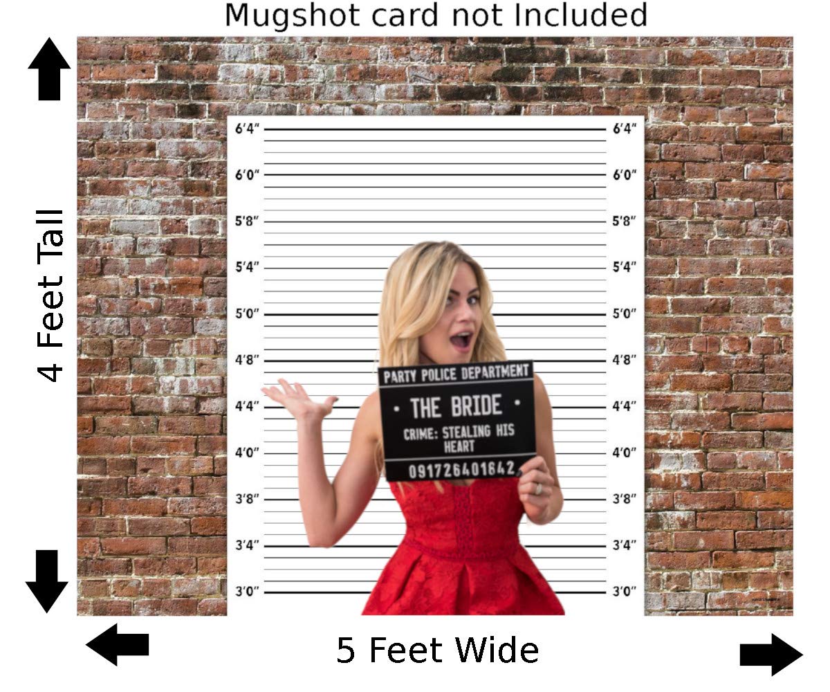 5 ft by 4 ft Cloth BrickPrint Photo Booth Backdrop Banner for Mugshot Signs! Quality Digitally Printed Image!