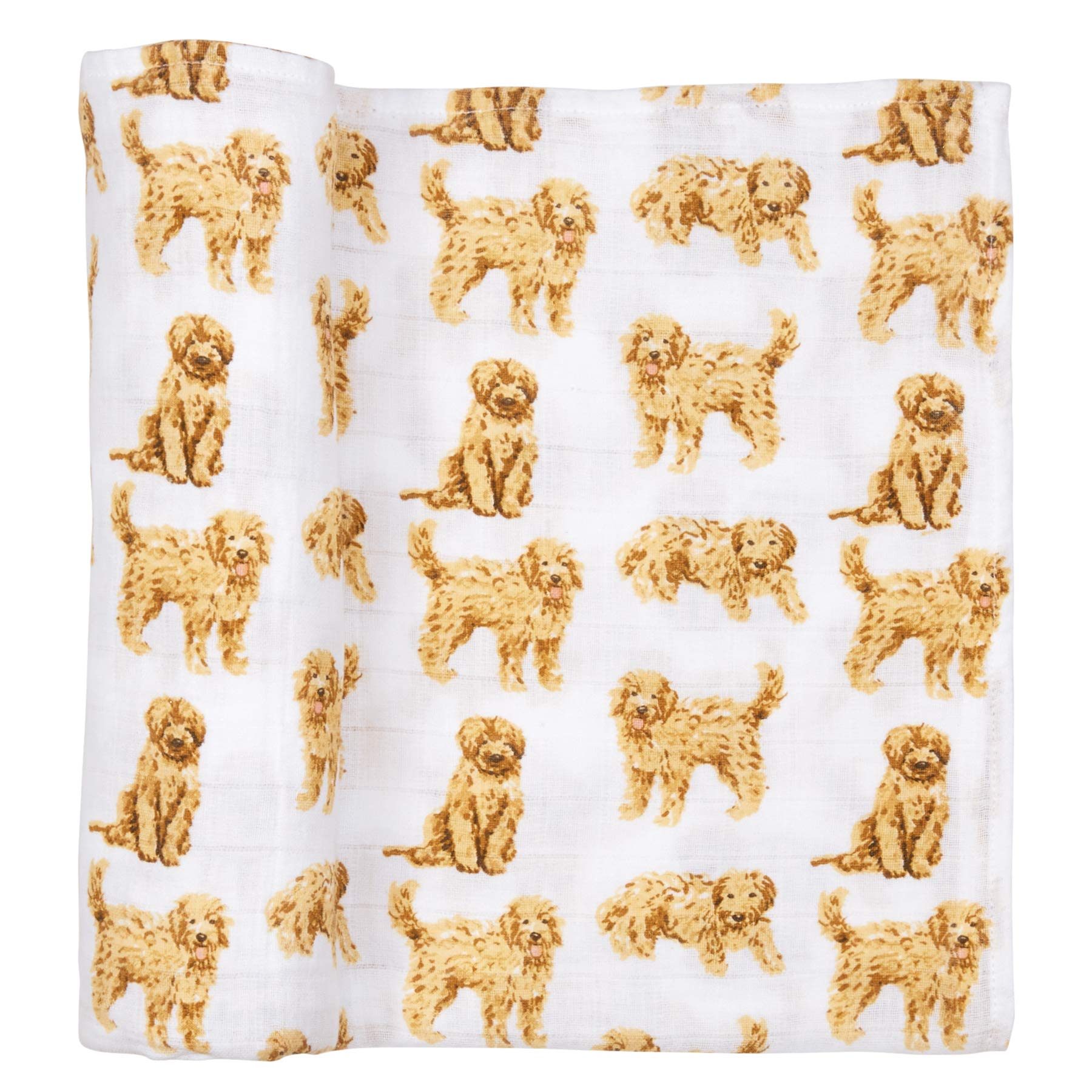 Mud Pie Golden Doodle Print Baby Swaddle Blanket, 47" x 47",