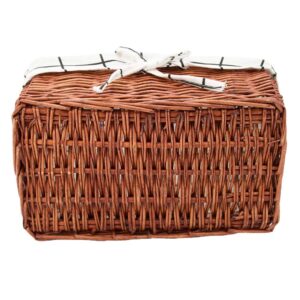 Wicker Storage Basket, Rectangular Storage Basket，Natural and Decorative, Arts and Crafts. (Brown)