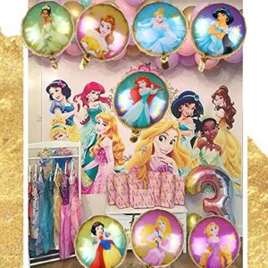 Disney Princess Balloons Bouquet ，Disney Princess Party Supplies Balloon Bouquet Decorations with 8 Princesses