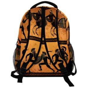 DJROW Ancient Greece Scene With Black Figure Pottery Ancient Greek Mythology Backpack Casual Sports Daypack Travel School Bag with Multiple Pockets for Men Women College