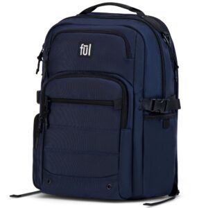 ful tactics collection 17 inch laptop backpack, division padded computer bag for commute or travel, navy