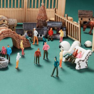 Gejoy 200 Pieces People Figurines 1:75 Scale Model Trains Architectural Plastic People Figures Tiny People Sitting and Standing for Miniature Scenes