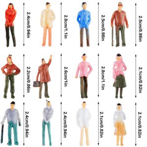 Gejoy 200 Pieces People Figurines 1:75 Scale Model Trains Architectural Plastic People Figures Tiny People Sitting and Standing for Miniature Scenes