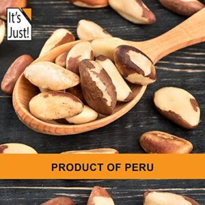 It's Just - Raw Brazil Nuts, 2lb (32oz), Unsalted, Non-GMO, Keto Friendly, Vegan, No PPO, Large, Premium, Freshly Packaged in USA (32 Ounces)